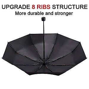 Goothdurs Mini Travel Compact Windproof Umbrella - Small Folding Lightweight Sun & Rain Umbrellas with 95% UV Protection for Women Men