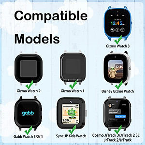 2 Pack Stretchy Nylon Band Compatible with Gizmo Watch 3 2 1/Gabb Watch 3 2 1/SyncUP/Cosmo JrTrack Band Soft Elastic Strap with Adjustable Buckle