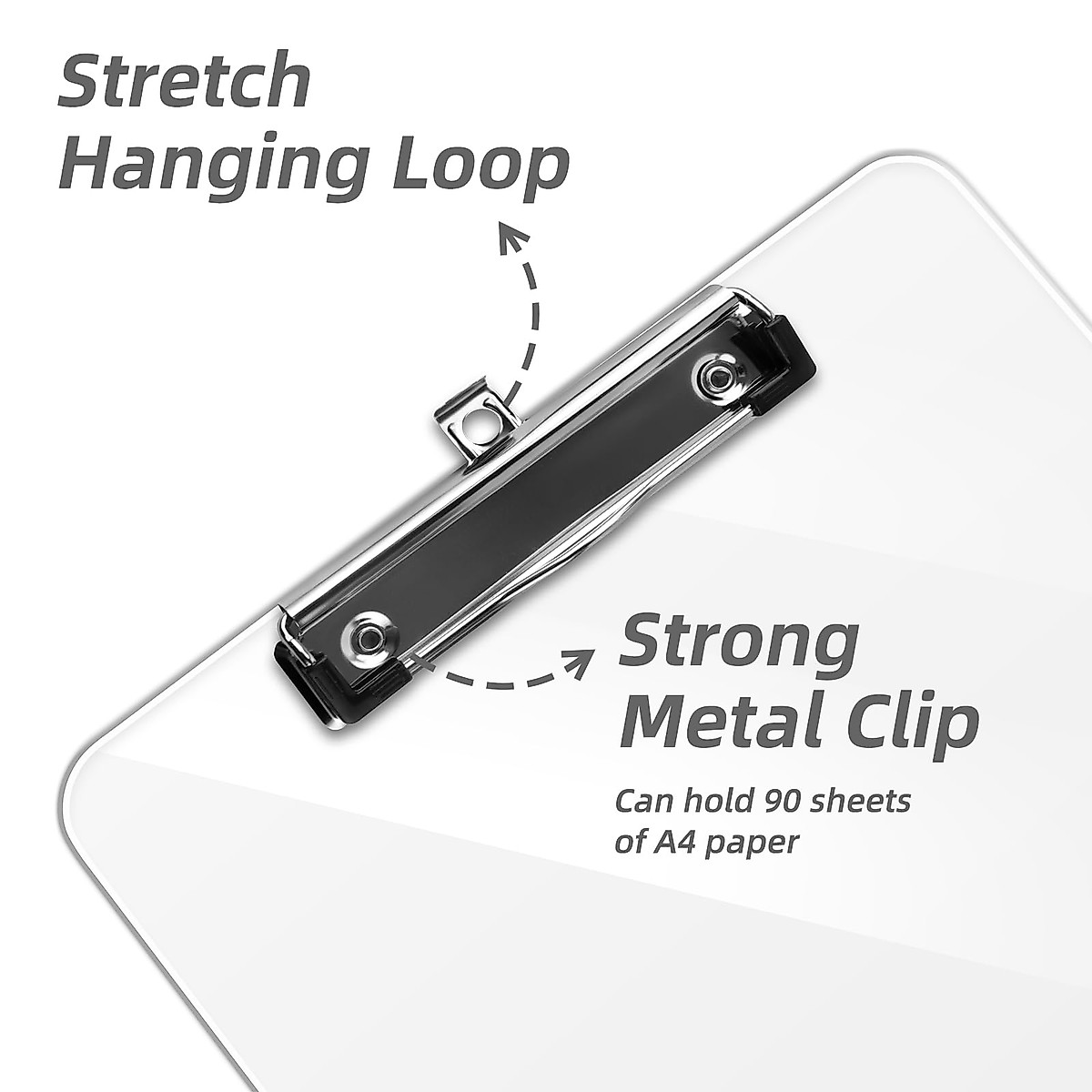 Macroclo Plastic Clipboards, A4 Acrylic Clear Board 8.5x11 for Classroom, Students, Transparent Letter Size 9" x 12.5" with Low Profile Clip, Office & School Supply