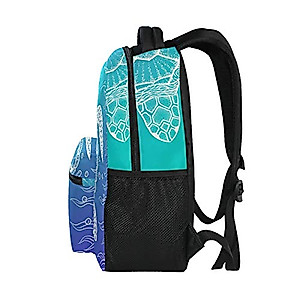 Sea Watercolor Turtle Backpack Travel College Book Bag Shoulder Bag Camping Hiking Laptop Daypack2