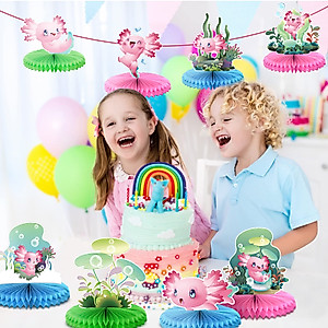 Eersida 9 Pcs Axolotl Birthday Party Decorations Axolotl Table Topper Cute Axolotl Centerpiece Table Decorations Axolotl Party Supplies Axolotl Party Favors for Birthday Baby Shower Party Supplies