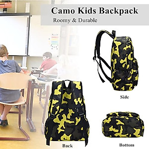 Armbq Kids Backpack for Boys Camo Print Elementary School Bag Preschool Daypack Outdoor Kindergarten Bag