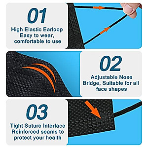 ydscsci 50Pcs Kids Disposable Face Masks 3 Layer Children Protective Face Mask for Boys Girls Indoor Outdoor, Black