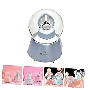 Garneck Romantic Crystal Ball Rings for Kids Snow Globes for Kids Table top Decor LED Rainbow Snow Lights Glitter Snow Globes Childrens Room Decor Crystal Ball Gift Musical Ring Ball Glass