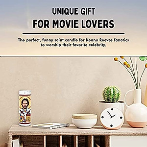 Keanu Celebrity Prayer Candle - Funny Saint Candle - 8 inch Glass Prayer Votive - 100% Handmade in USA - Funny Celebrity Novelty Gift