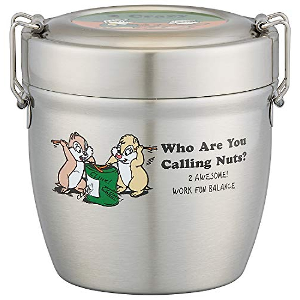 Skater STLBD6-A Stainless Steel Lunch Box, 18.4 fl oz (550 ml), Disney Chip & Dale