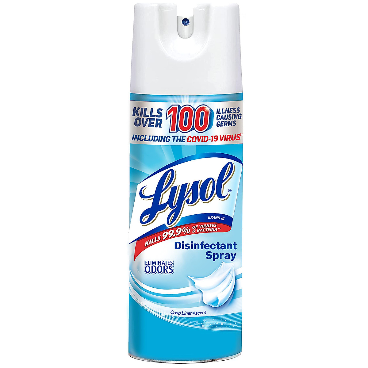 Lysol Disinfectant Spray, Sanitizing and Antibacterial Spray, For Disinfecting and Deodorizing, Crisp Linen, 1 Count, 12.5 fl oz
