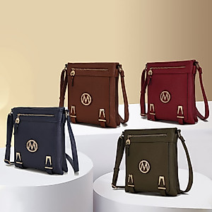 MKF Collection Crossbody bag for women Vegan leather Crossover Designer messenger Purse Light Blue by Mia k