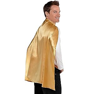 Gold Cape Costumes for Kids and Adults - One Size Fits Most (1 Count) - Great For Party Dress-Up - Superhero & Halloween Capes