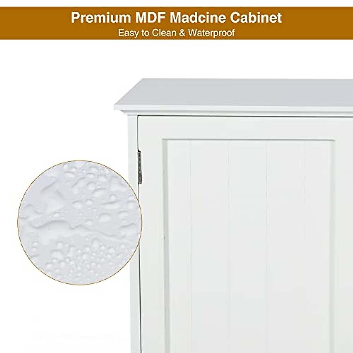 ALAPUR Bathroom Cabinet Wall Mounted,Over Toilet Storage Cabinet with 2 Doors and Adjustable Shelves,Wood Medicine Cabinet for Bathroom, White
