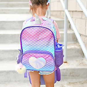mibasies Kids Unicorn Backpack for Girls Rainbow School Bag (Rainbow Glitter)