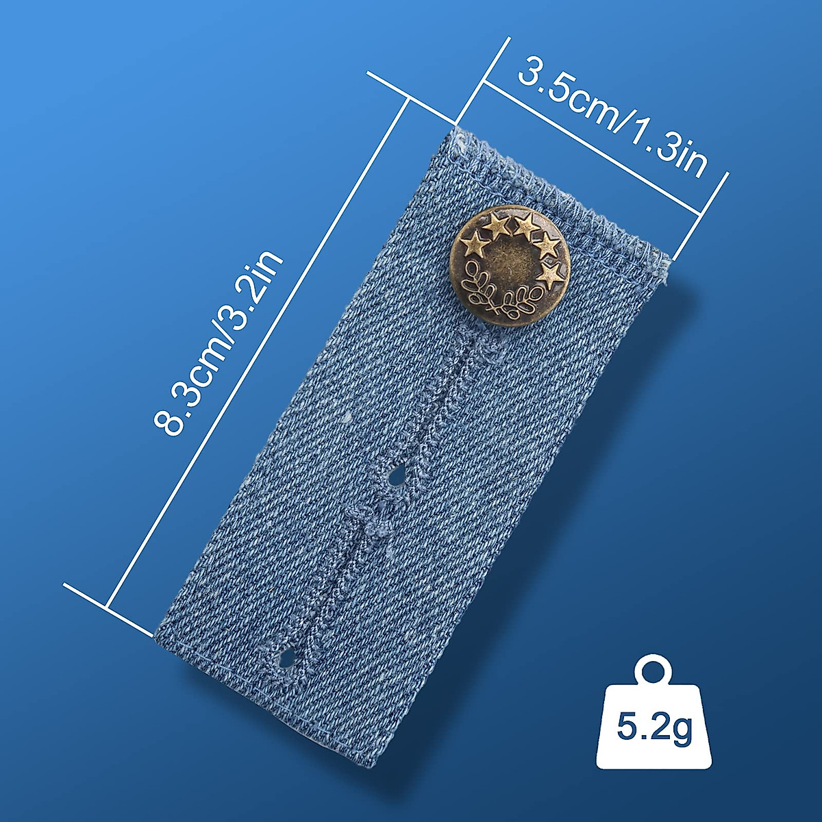 LUTER Set of 4 8.5 x 3.5 cm Extension Trousers for Pregnancy Men Women Jeans Trousers Skirts (4 Colours)