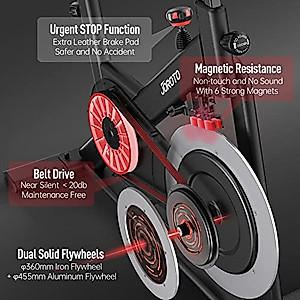 JOROTO Stationary Bikes for Home - X4S Bluetooth Exercise Bike with Readable Magnetic Resistance, 330 Pounds Capacity, 44 Days Kinomap Menmbership