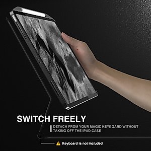 SWITCHEASY CoverBuddy Lite for iPad Pro 12.9" Case Compatible with Magic Keyboard & Smart Keyboard Folio (Keyboard Not Included) | with Pencil Holder | ONLY for 2021-2022 iPad Pro 12.9" (Black)