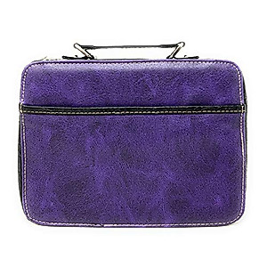 Texas West Western Style Embroidery Scripture Women Rhinestone Bible Cover Book Case Crossbody Handbag (Purple)