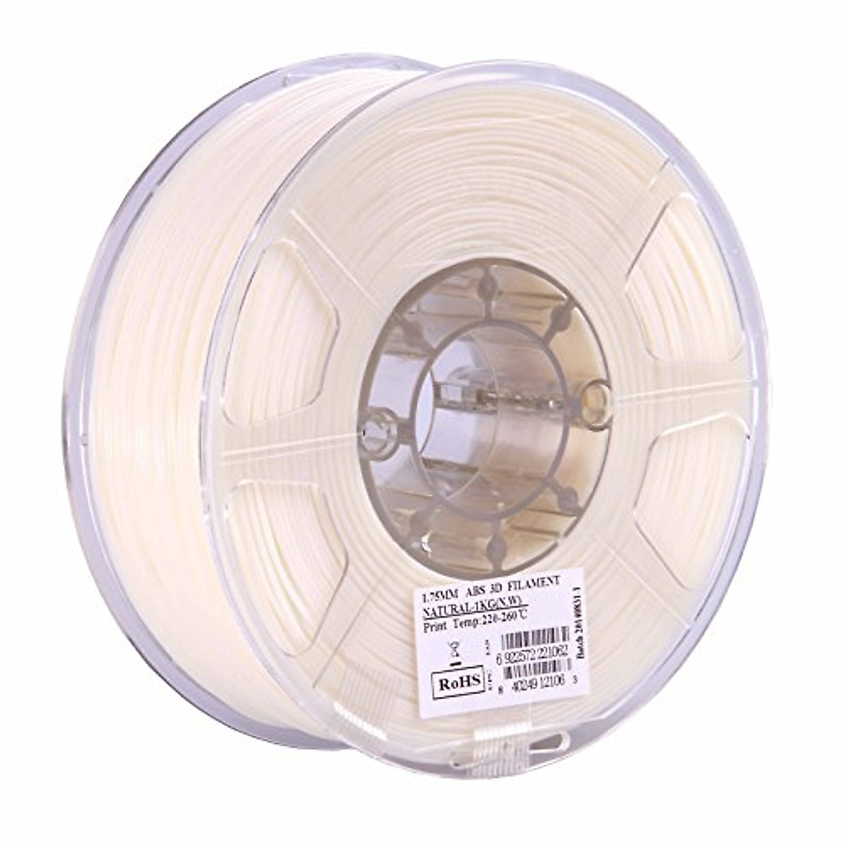 eSUN 1.75mm Natural ABS 3D Printer Filament 1kg Spool (2.2lbs), Natural