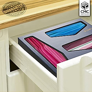 Ziplock Bag Organizer - Bamboo Ziplock Bag Organizer for Drawer, Ziploc Bag Holder, Ziploc Organizer, Storage Bag Organizer, and Zip Lock Bag Organizer, Plastic Bag Holder