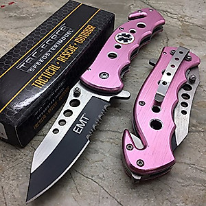 Tac Force Pink Emergency EMT EMS Medical Rescue Handy Pocket Knife,stainless steel