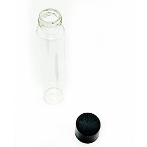 Glass Preroll Vials with Child Resistant Cap - 120mm Glass Tube (6, Black)