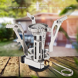Mini Pocket Stove, Efficient and Stable Portable Picnic Camping Burner for Picnic (Brass Connector)