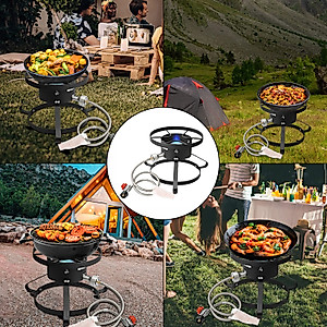 Vivicreate Turkey Fryer, Outdoor Stove, Burner, Camping Fish Fryer,15’’ Wide with High Pressure Steel Hose, Propane Burner Camp Single Cooking Range, HT-C-0015
