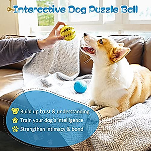 HIPPIH Dog Puzzle Toys 2 Pack, Interactive Dog Toys for Large Dogs & Small Dogs, Puppy Toys for Treat Dispensing, Durable Dog Balls for Teeth Cleaning/IQ Training, Dog Enrichment Toys for Chewing