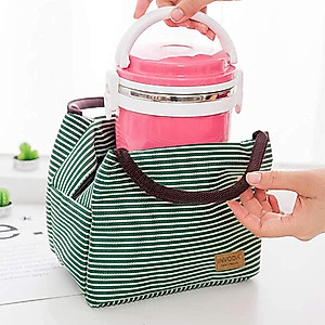 Lunch Bags Reusable Lunch Tote Bags Portable Lunch Cooler Bag Lunch Holder Insulated Lunch Box Bag for Picnic Office Beach (Green)
