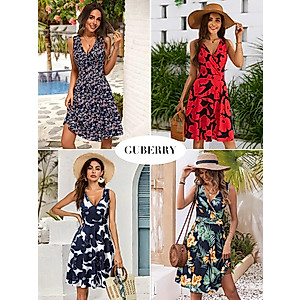 GUBERRY Womens Summer Dresses for Women 2025 Casual Beach Vacation Sundresses Sexy Boho Hawaiian Dresses for Women Summer Clothes for Women Sundress
