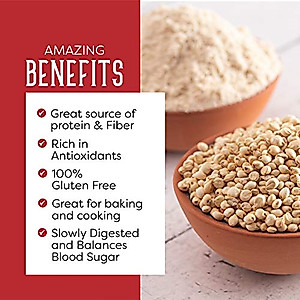 Sorghum Flour, 2lbs, Gluten Free flour, Jowar Flour, Sweet White Sorghum Flour Gluten Free, Sweet Sorghum Flour, Whole Grain, All Natural, Batch Tested, Non-GMO, 2 pounds, By PuroRaw.