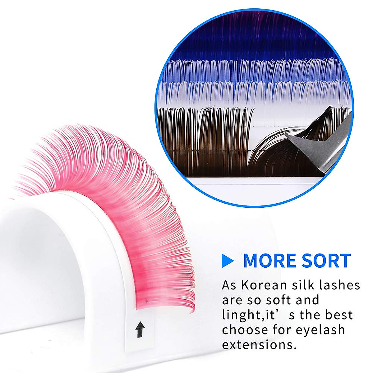 Eyelash Extensions D Curl Classic Lash Extensions .07mm Blue Green Purple Individual Lashes Mixed Colored 13mm Lashes Extension Supplies (0.07-D, 13mm)