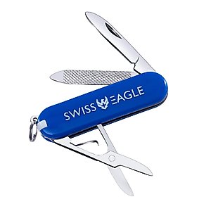 Swiss Eagle Premium Quality Classic Multi-Tool Army Knife - Compact - Tools In Your Pocket - Blue