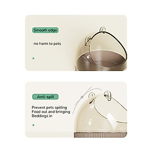 Tafit Cute Hamster Food Bowl Hedgehog Dish for Dwarf Hamsters, Syrian Hamsters, Gerbils, Mice, Rats, Small Animals, White