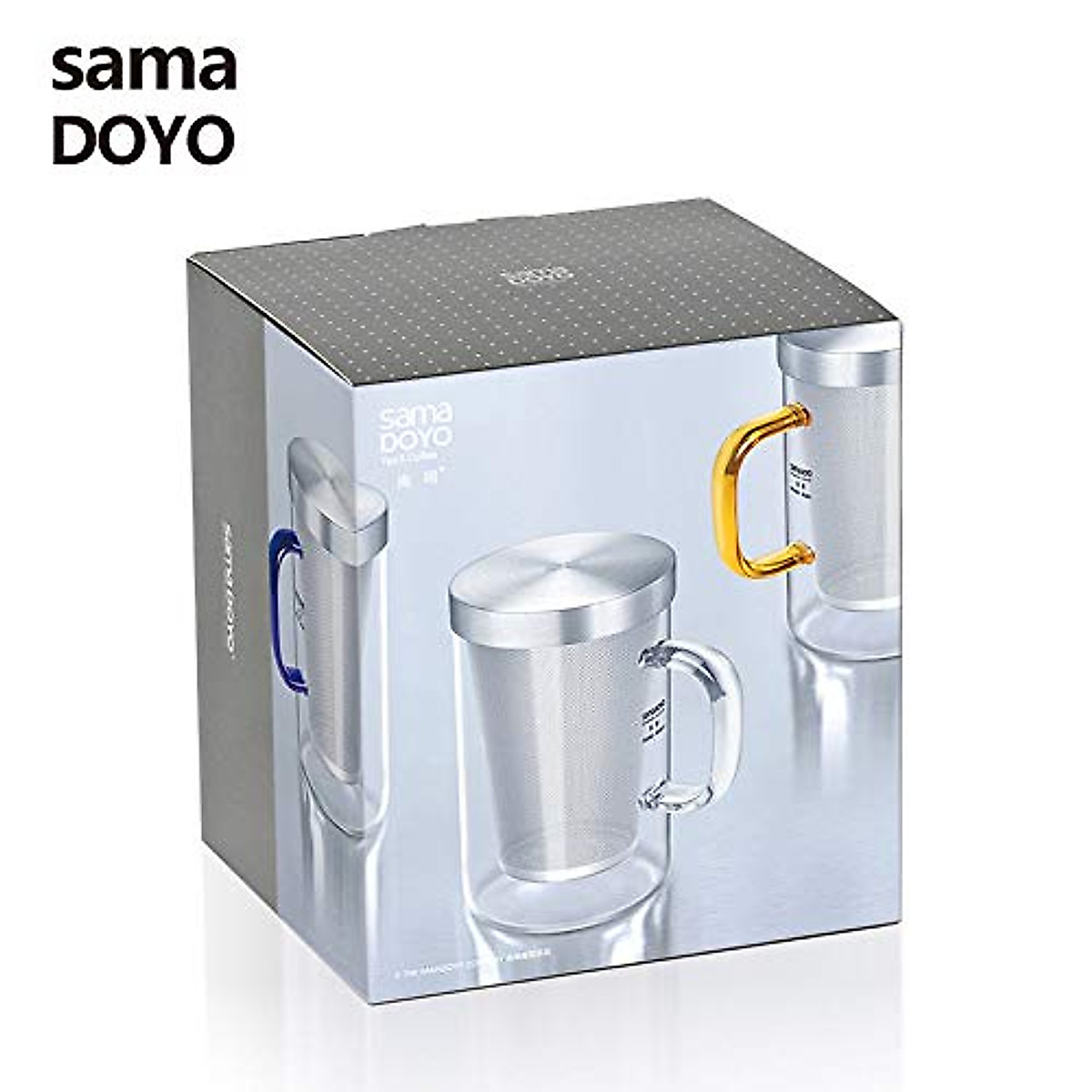 SAMADOYO High Grade Glass Tea Cup Home or Office Teacup W/t 304# Stainless Steel Infuser & Lid Borosilicate Glass SAMA S049A S050A (S050A-500ML)