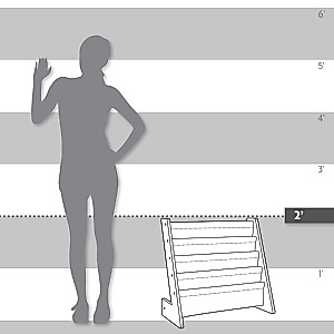 Humble Crew Kids Bookshelf 4 Tier Book Organizer, Inspire Collection, Grey/White