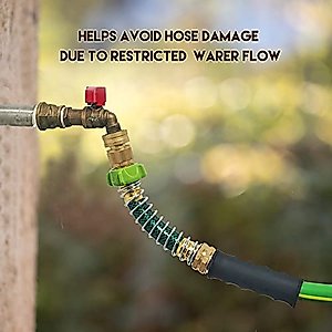 HQMPC Garden Hose Extension Adapter Hose Kink Protector RV Flexible Hose Protector 3/4" GHT Spring Garden Hose Coiled Spring Protector 2Pcs