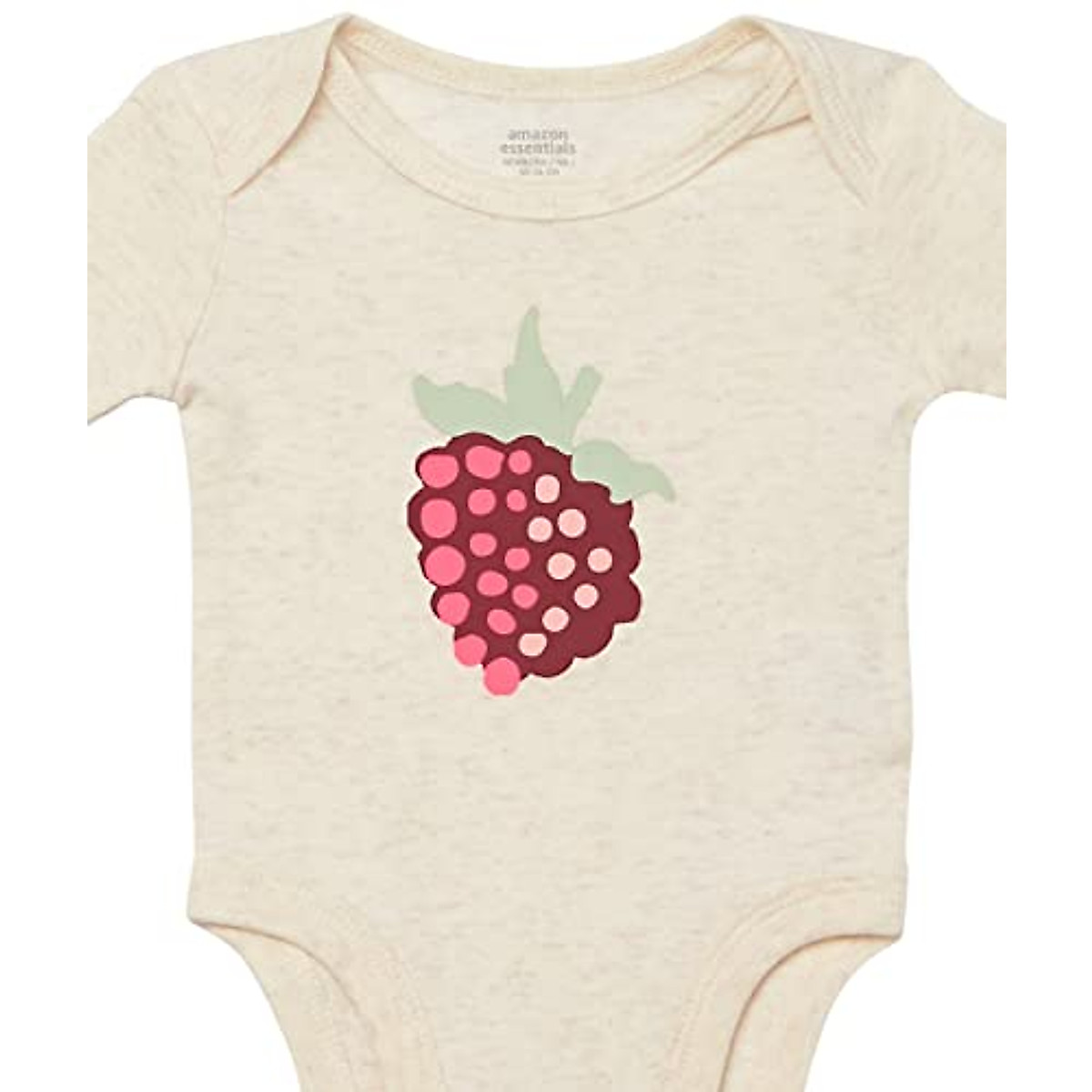 Amazon Essentials Unisex Babies' Long-Sleeve Bodysuits, Pack of 6, Ecru/Light Pink/Rose/Floral/Strawberry/Stripe, Newborn