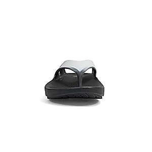 OOFOS Unisex Ooriginal Sport Thong Flip Flop,Black/Cloud White,7 B(M) US Women/5 D(M) US Men