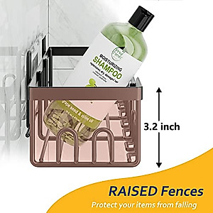 FAFOOU Shower Caddy, Bathroom Shower Organizer [5-Pack], Self Adhesive Shower Shelves, Shower Shelf for Inside Shower Rack, Stainless Steel Bathroom Storage, Wall Mounted Shower Accessories Black