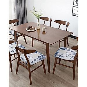 Ocean Nautical Seat Covers for Dining Chairs, Stretch Kitchen Chair Slipcovers, Retro Blue Sea Coastal Lighthouse Boat Dining Room Chair Covers Removable Office Chair Cover Protector Set of 2