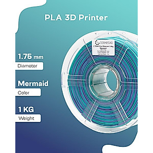 Cookiecad PLA Filament 1.75mm 1kg Rainbow Multicolor 3D Printer Filament - Mermaid PLA