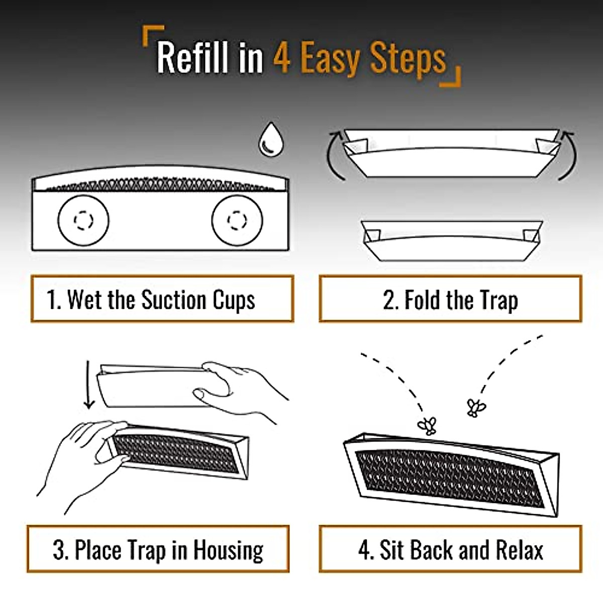 Dr. Killigan's The Fly Inn Replacements - Replacement Traps for The Fly Inn (6 Insert Refills)