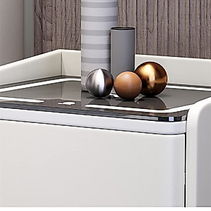 DLOETT Creative Smart Bedside Table with Wireless Charging Style USB Bedroom Nightstands LED Light Side Cabinet (Color : Black-JoJo's Bizarre Adventure1, Size : E)