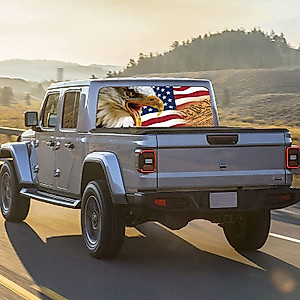 OEME Rear Window Decals for Trucks ,Truck Decals for Men , Patriotic Decoration Vinyl Sticker , American Flag Decal Large Size 66 in x 20 in