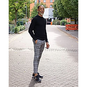 AX BOXING Mens Lace Up PU Leather Sneakers - Breathable and Comfortable Casual Walking Shoes(Black, Size_10)