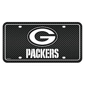 Rico Industries MTG3301CF Packers - Carbon Fiber Design - Metal Auto Tag, Multi, 6x12 Inch