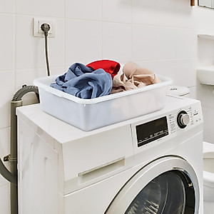 Guankan 4-Pack 8 L Commercial Plastic Bus Tub Box, Small Dish Pan Tub, White