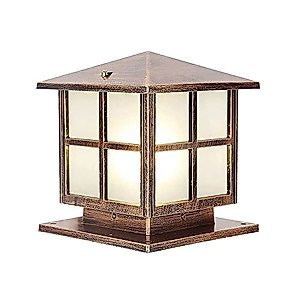 CZLZY Outdoor Post Light Fixtures Aluminum Square E27 Column Light Patio Garden Waterproof Pillar Lamp Acrylic Lamp Shade Villa Fence Pedestal Light Street Light Lawn Landscape Light