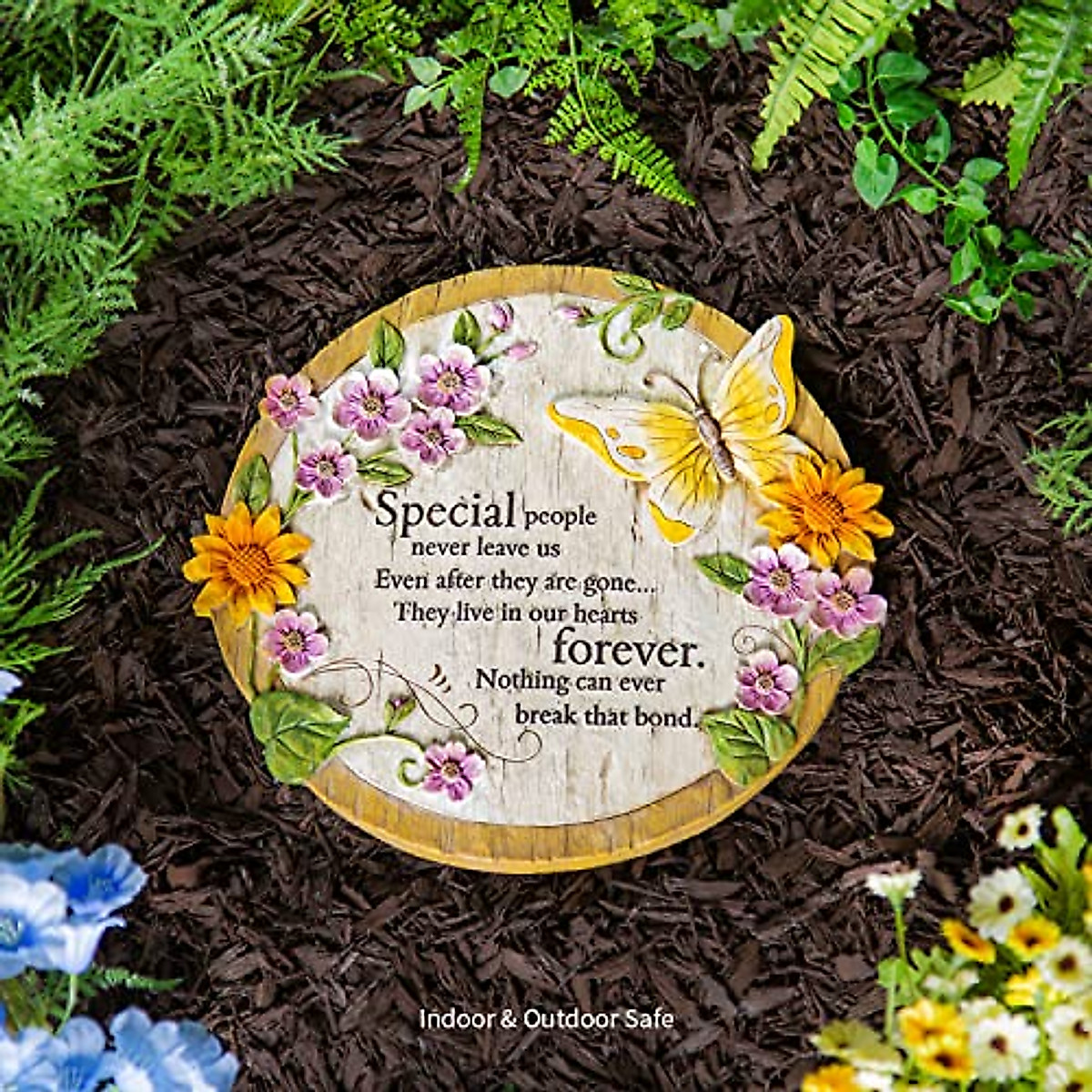 Evergreen Special People Never Leave Us Garden Memorial Stone | Outdoor Safe | 12-Inch | Remembrance Gift | Décor for Homes, Lawn and Garden