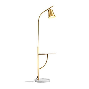 Hsyile Lighting KU300214 Creative Bedroom & Living Room Floor Lamp with a Table,Office and Reading Light - E26 Bulb - Brushed Antique Brass Finish