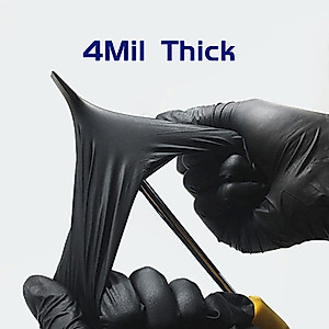 Wostar Black Nitrile Gloves Small 100pcs Powder Free Latex Free 4mil Nitrile Black Disposable Gloves